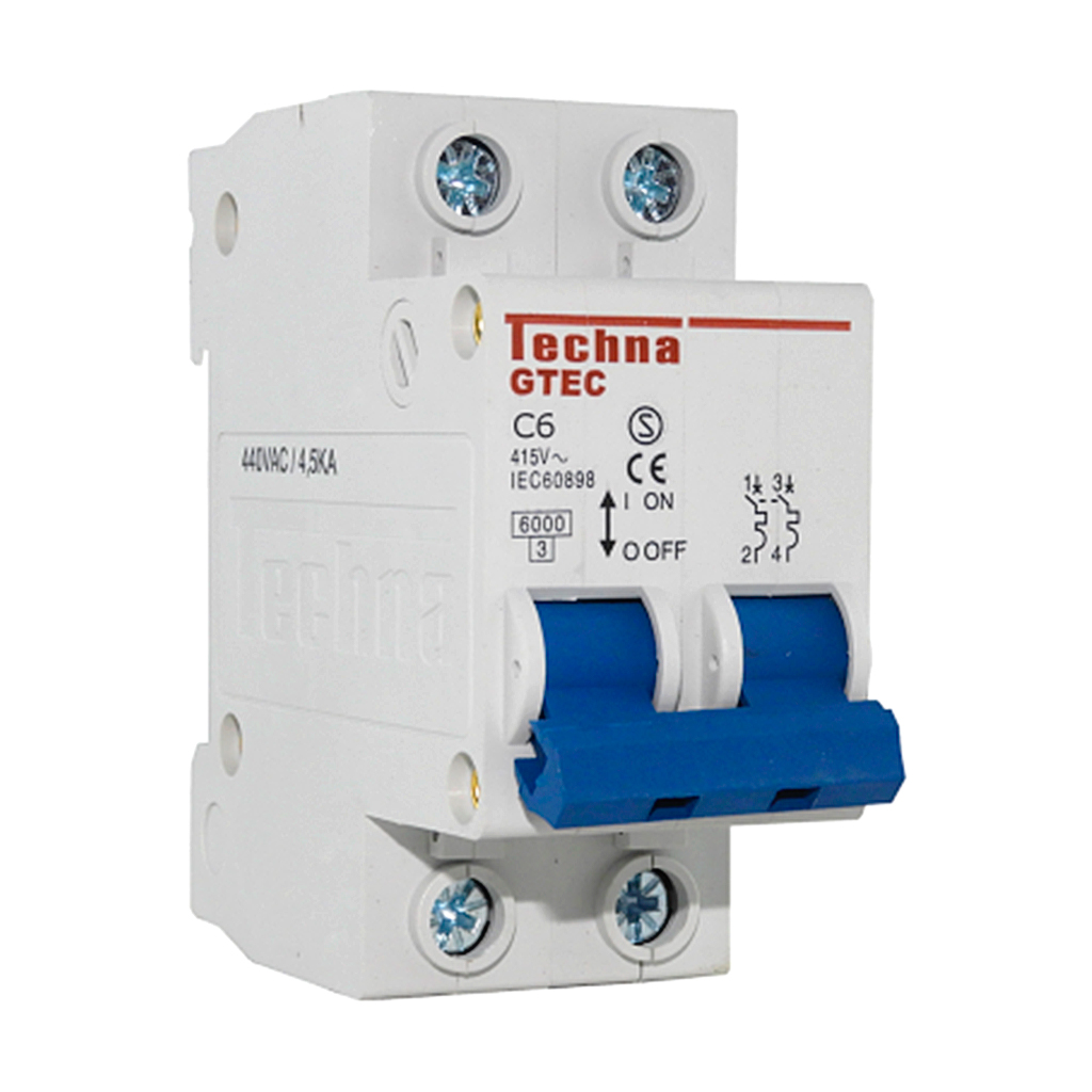 2C6 — INTERRUPTOR MINIATURA 2P 6AMP 440VCA PARA RIEL CURVA C | Acotron ...